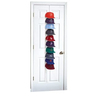 perfect curve cap rack pro system – hat rack for baseball caps | over door organizer | baseball cap organizer |hat hangers for closet |hat organizer for wall | 10 clips hold up to 30 caps | white