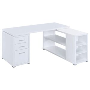 coaster home furnishings yvette l-shape office desk white