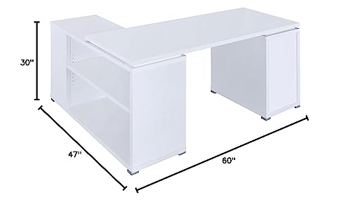 Coaster Home Furnishings Yvette L-Shape Office Desk White