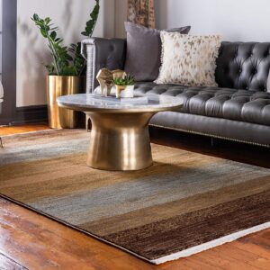 Unique Loom Fars Collection Area Rug - Manila (6' 1" x 9' Rectangle, Multi/ Light Brown)