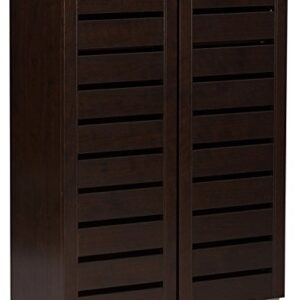 Wholesale Interiors Baxton Studio Adalwin Modern and Contemporary 2-Door Dark Brown Wooden Entryway Shoes Storage Cabinet, SC863522-Wenge