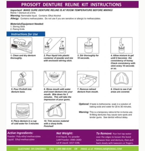 ProSoft Denture Reliner 4 Relines