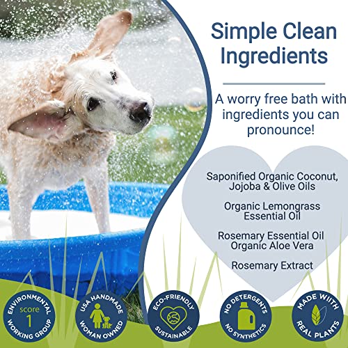 4Legger Organic Dog Shampoo USDA Certified Organic Aloe Vera, Lemongrass, Coconut Oil, All Natural Dog Shampoo, Dog Shampoo Sensitive Skin, Dog Shampoo for Itchy Skin 16 oz