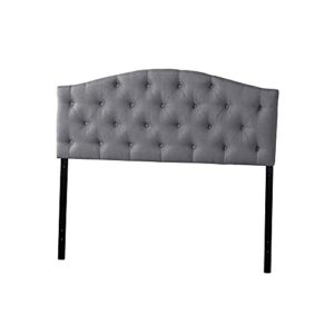 baxton studio myra headboard, queen, grey