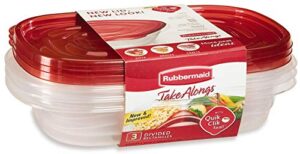 rubbermaid 071691231004 7f55retchil 3 piece take alongs rectangular containers (set of 2)