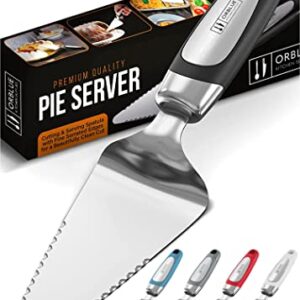 Orblue Pie Server, Essential Kitchen Tool, Serrated on Both Sides, Great for Right or Left Handed Chef, Stainless Steel Flatware, Cake Cutter