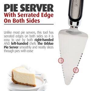 Orblue Pie Server, Essential Kitchen Tool, Serrated on Both Sides, Great for Right or Left Handed Chef, Stainless Steel Flatware, Cake Cutter