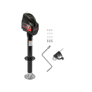 bulldog 500199 powered drive a-frame tongue jack with spring loaded pull pin - 4000 lb. capacity (black cover)