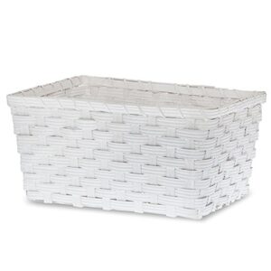 the lucky clover trading white rectangular woodchip utility basket