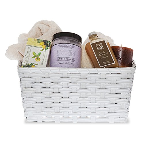 The Lucky Clover Trading White Rectangular Woodchip Utility Basket