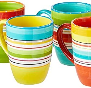 Certified International Mariachi Mugs 20 Oz (Set of 4),, Multicolor