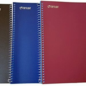 Top Flight Wired 3-Subject Wirebound Notebook (Pack of 3)