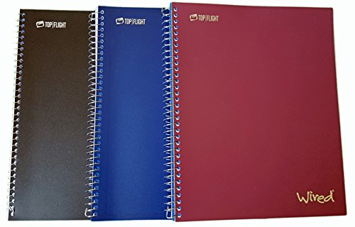 Top Flight Wired 3-Subject Wirebound Notebook (Pack of 3)