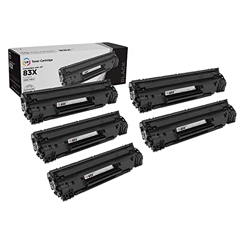 LD Products Compatible Toner Cartridge Replacement for HP 83X CF283X (Black, 5-Pack) for use in HP Laserjet Pro M225dw, M201dw, M225dn, M201dw, M225dn, M225dw, M225nw