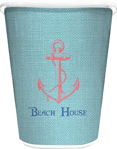 RNK Shops Chic Beach House Waste Basket - Single Sided (White)