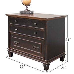 Martin Furniture Hartford Lateral File Cabinet, Brown - Fully Assembled