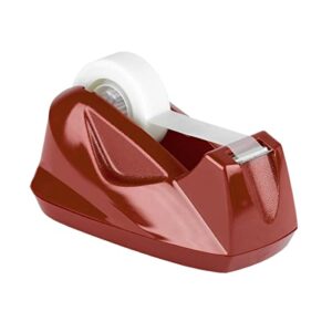 acrimet premium desktop tape dispenser, plastic, non-skid base (heavy duty) (red color)