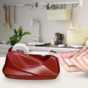 Acrimet Premium Desktop Tape Dispenser, Plastic, Non-Skid Base (Heavy Duty) (Red Color)