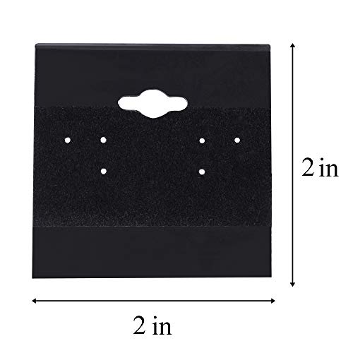 Super Z Outlet Black Velvet Plastic Display Cards for Earrings, Jewelry Accessories, 2" x 2" (100 Pk)