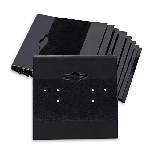 Super Z Outlet Black Velvet Plastic Display Cards for Earrings, Jewelry Accessories, 2" x 2" (100 Pk)