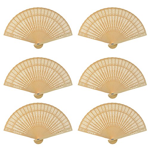 Dxhycc Sandalwood Fan (Set of 24 pcs) - Baby Shower Gifts & Wedding Favors