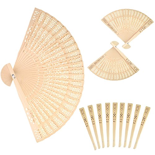 Dxhycc Sandalwood Fan (Set of 24 pcs) - Baby Shower Gifts & Wedding Favors