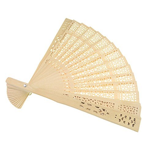 Dxhycc Sandalwood Fan (Set of 24 pcs) - Baby Shower Gifts & Wedding Favors