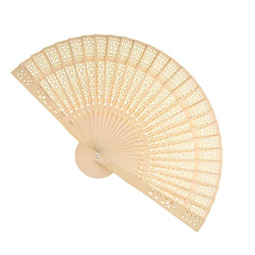 Dxhycc Sandalwood Fan (Set of 24 pcs) - Baby Shower Gifts & Wedding Favors