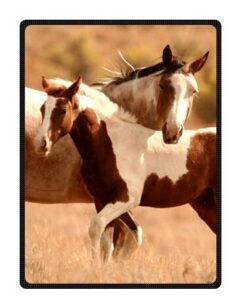 galloping horse fleece plush blanket 58" x 80" (large)