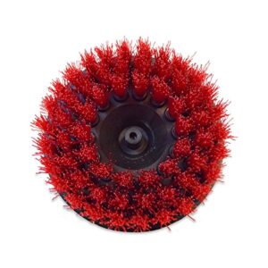 Detail King Drill Brush 5" Red - Lifts & Easily Removes Dirt, Grease & Grime from Tires, Bed Liners & Rubber Mats