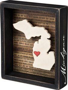 primitives by kathy 27794 wanderlust box sign, 6.75" x 8", michigan