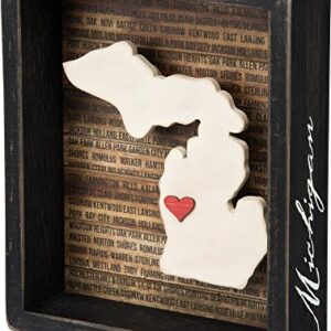 Primitives by Kathy 27794 Wanderlust Box Sign, 6.75" x 8", Michigan