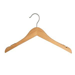 nahanco 20012 flat wood top hanger, 12", low gloss natural (pack of 100)