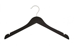 nahanco 20214 flat wood top hanger, 14", low gloss black (pack of 100)