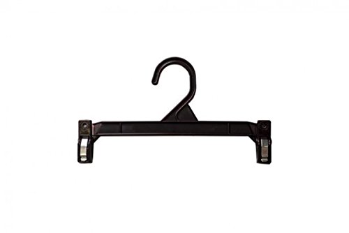 NAHANCO H29B Pinch Clip Plastic Hook Skirt/Slack Hanger, 9 1/2", Black (Pack of 100)