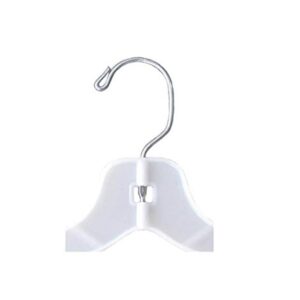 NAHANCO 1412 White Plastic Children's Dress Hangers, Swivel Metal Hook and Notches for Straps, Super Heavy Weight, 12" - (Pack of 100)