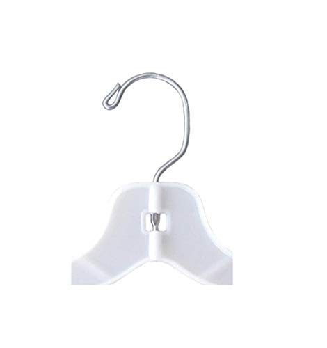 NAHANCO 1412 White Plastic Children's Dress Hangers, Swivel Metal Hook and Notches for Straps, Super Heavy Weight, 12" - (Pack of 100)