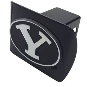 amg byu metal emblem on black metal hitch cover