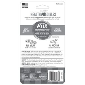 Nylabone Healthy Edibles WILD Natural Long-Lasting Dog Treats - Dog Bone Treats - Bison Flavor, Medium (2 Count)