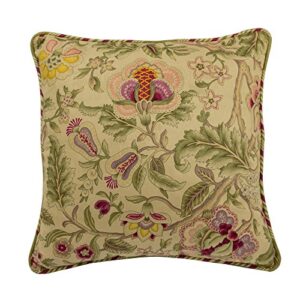 waverly imperial dress modern floral square decorative throw pillow, 18" x 18", antique