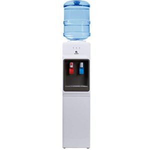 avalon a1watercooler a1 top loading cooler dispenser, hot & cold water, child safety lock, innovative slim design, holds 3 or 5 gallon bottles-ul/energy star approved, white