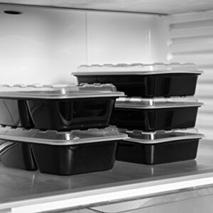 Meal Prep Containers - Food Storage Prep Containers Certified BPA-free - Portion Control, Reusable, Washable, Microwavable Plastic Containers with Lids Bento Box (7 Pack, 1 Compartment, 28 Ounce)