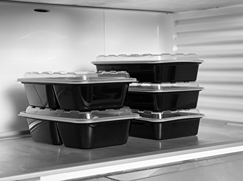 Meal Prep Containers - Food Storage Prep Containers Certified BPA-free - Portion Control, Reusable, Washable, Microwavable Plastic Containers with Lids Bento Box (7 Pack, 1 Compartment, 28 Ounce)