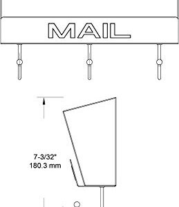 LIBERTY MAILHLD-WSN-R Classic Mail Holder with 3 Hooks, 10"