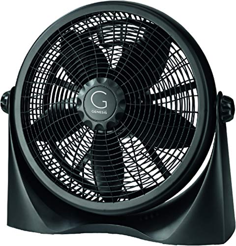 Genesis A3FLOORFANBLACK Adjustable 360 Degree Table Floor Fan, 16", Black