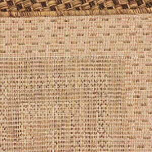 Unique Loom Outdoor Border Collection Area Rug - Greek Key (5' 4" Square, Brown/ Light Brown)