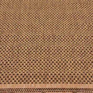 Unique Loom Outdoor Border Collection Area Rug - Greek Key (5' 4" Square, Brown/ Light Brown)