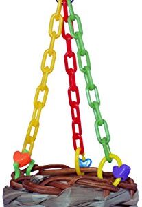 Super Bird Creations SB861 Hanging Treat Basket Toy, Small Bird Size, 7" x 3"