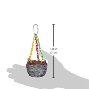 Super Bird Creations SB861 Hanging Treat Basket Toy, Small Bird Size, 7" x 3"