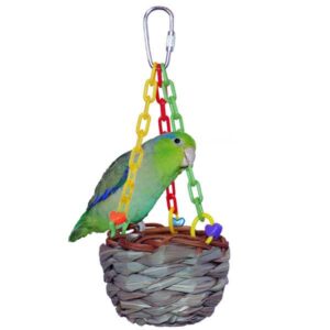 Super Bird Creations SB861 Hanging Treat Basket Toy, Small Bird Size, 7" x 3"